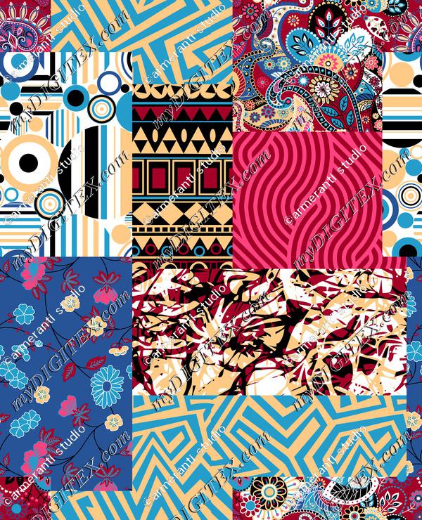 patchwork Abstract | Texture | Paisleys - fabric pattern design ds3ok ...