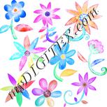 background cartoon clipart colorful flowers drawing floral floral ...